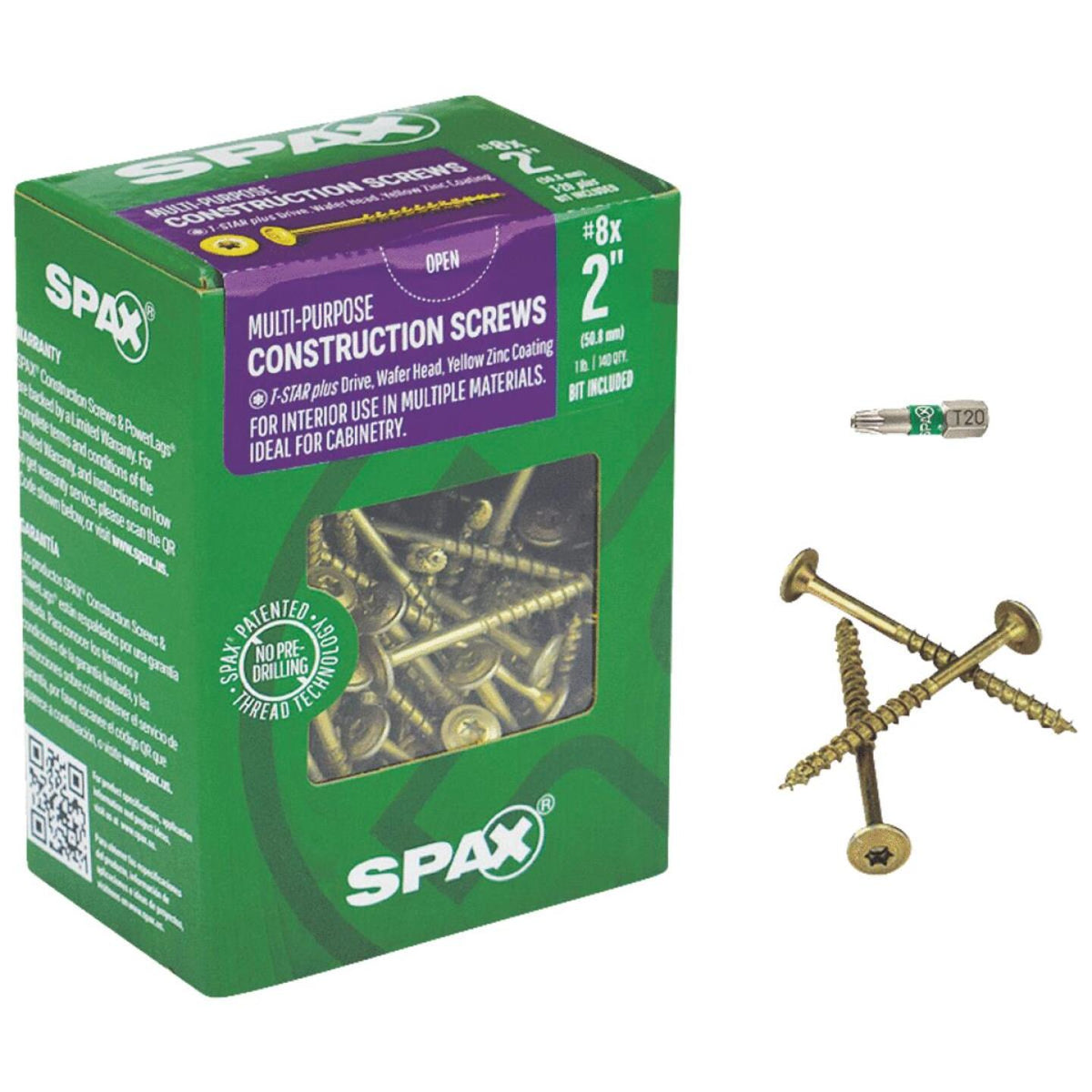 Spax #8 x 2 In. Washer Head Interior Multi-Material Construction Screw ...